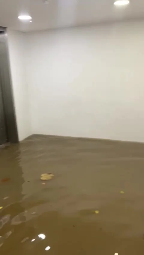 Floods Running Down Elevators in Alcanta... | Stock Video | Pond5