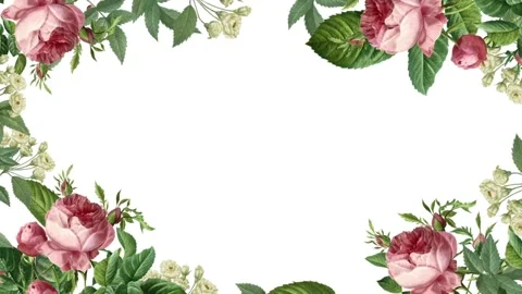 Floral Animation Frame with Hand-Drawn ... | Stock Video | Pond5