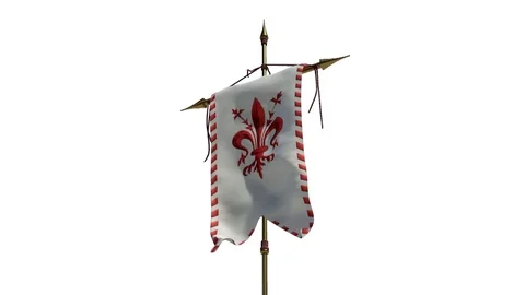 Florence old flag gonfalone medieval ban... | Stock Video | Pond5