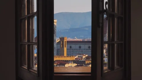 florence window opens on brunelleschi do... | Stock Video | Pond5