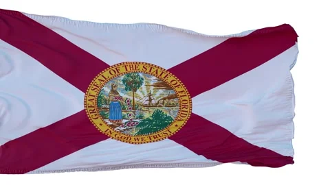 Florida Flag Isolated Realistic Animatio... | Stock Video | Pond5