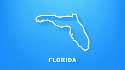 Florida state map outline animation. Mot... | Stock Video | Pond5