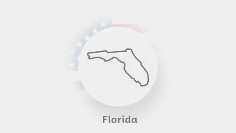 Florida State of USA. Animated map of US... | Stock Video | Pond5