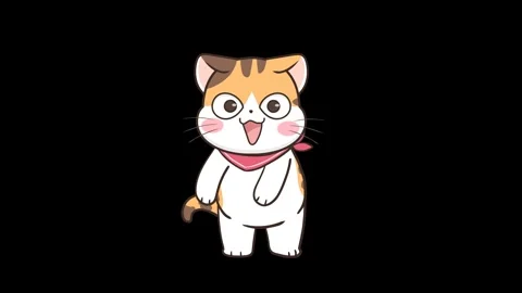 Floss Dancing Cat Animation - Transparen... | Stock Video | Pond5