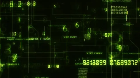 Flow of Green Digital Numbers - Loop Sci... | Stock Video | Pond5