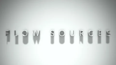 flow sources 3D title animation white te... | Stock Video | Pond5
