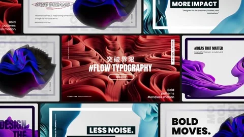 Flow Typography Posters ~ After Effects Project #297700913