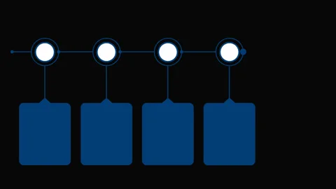 Flowchart diagram with 5 step in blue co... | Stock Video | Pond5