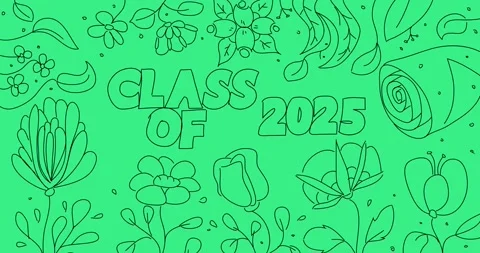 Flower with Class of 2025 text video | Stock Video | Pond5