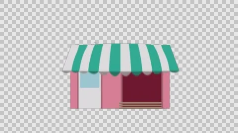 Shops Building Animation Transparent Background Stock Footage ~ Royalty ...