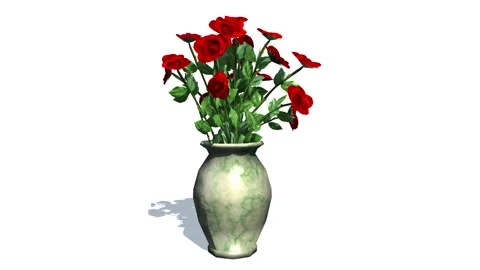 Flower vase animated cartoon icon on Whi... | Stock Video | Pond5