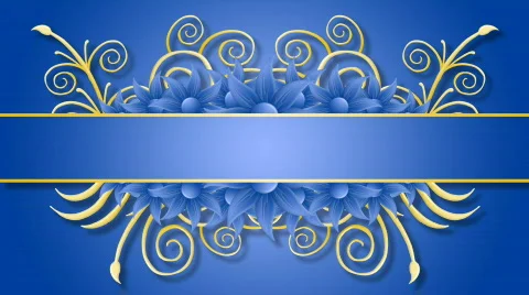 Flowering Blue Title Frame Growing Golden Title Frame Flowers Stock ...