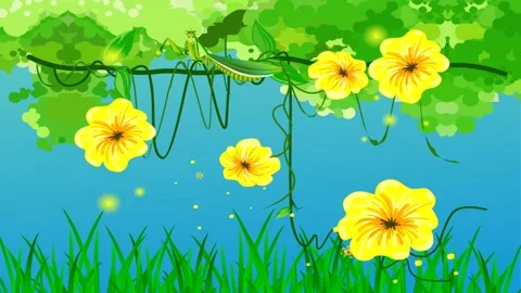 flowers and plants background and 2d ani... | Stock Video | Pond5