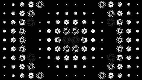 Flowers. Waves. Animation. Achromatic ba... | Stock Video | Pond5