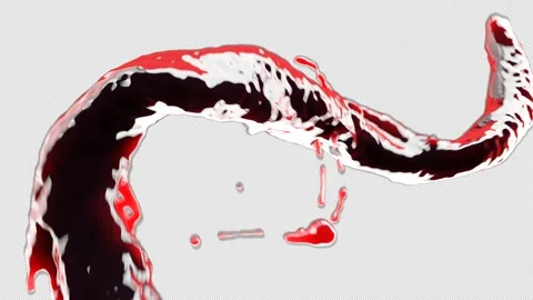 Flowing Blood Red - Blood splash, Horizo... | Stock Video | Pond5
