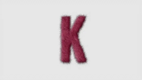 Fluffy letter K in pink color with alpha... | Stock Video | Pond5
