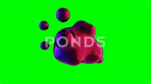 Fluid iridescent liquid blob, metaball morph. Scatter, merg and flow of gloss: Graphic #169612549