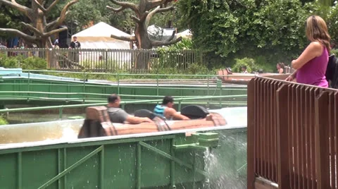Flume, Log Rides, Amusement Parks, Water... | Stock Video | Pond5
