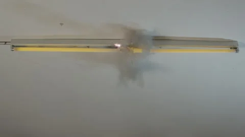 Fluorescent Tube Light Exploding | Stock Video | Pond5