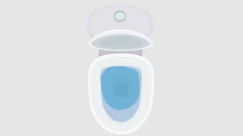 Flush the toilet. Toilet bowl animation.... | Stock Video | Pond5
