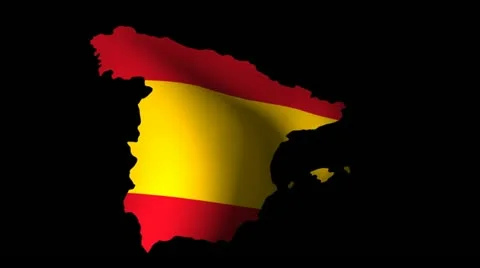 Fluttering Spain map flag animation | Stock Video | Pond5