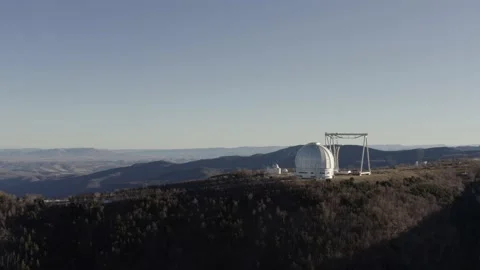 Fly around the space observatory on top ... | Stock Video | Pond5