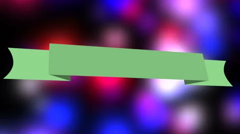 Fly in green screen banner on colorful b... | Stock Video | Pond5