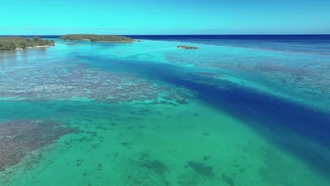 Fly Over Moorea Coral Reefs In The Pacif... | Stock Video | Pond5