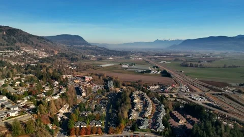 Fly Over Residential Area Of Sumas Mount... | Stock Video | Pond5