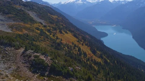 Fly Over Shale Mountain side with Glacie... | Stock Video | Pond5