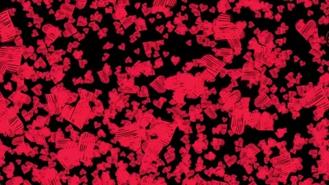 Flying 2d cartoon Red heart graphic elem... | Stock Video | Pond5