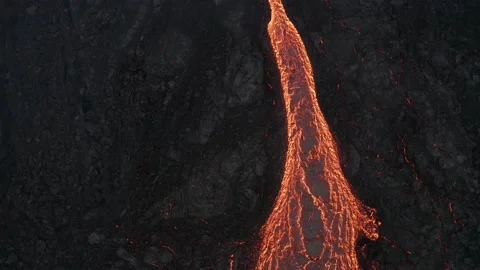 Flying Above lava eruption at Iceland vo... | Stock Video | Pond5