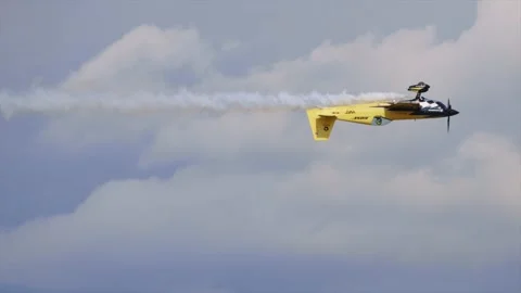 Flying An Aerobatic Plane Upside Down Le... | Stock Video | Pond5
