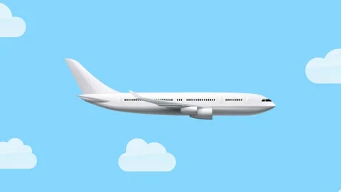 Flying Airplane Animation. Tourists Plan... | Stock Video | Pond5