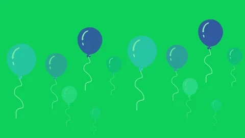 Flying balloons 4K animation with green ... | Stock Video | Pond5