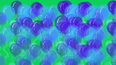 Flying balloons 4K animation with green ... | Stock Video | Pond5