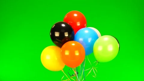 Flying balloons on green screen | Stock Video | Pond5