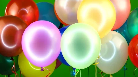 Flying balloons on green screen | Stock Video | Pond5