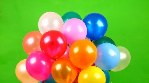 Flying balloons on green screen | Stock Video | Pond5