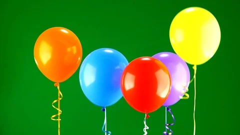 Flying balloons on green screen | Stock Video | Pond5