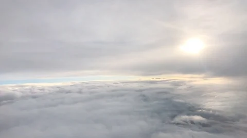 Flying between two layers of soft clouds | Stock Video | Pond5