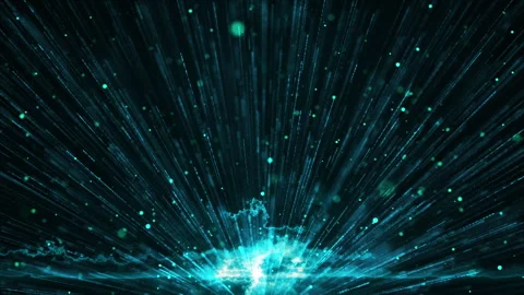 flying bright blue particles, animation ... | Stock Video | Pond5