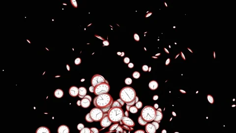 Flying Clocks Animation 60fps, Technolog... | Stock Video | Pond5