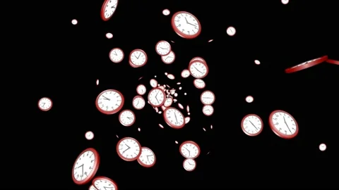 Flying Clocks Animation 60fps, Technolog... | Stock Video | Pond5