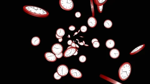 Flying Clocks Animation 60fps, Technolog... | Stock Video | Pond5