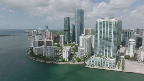 flying clockwise around downtown Miami | Stock Video | Pond5