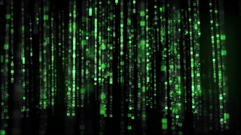 Flying columns of green HEX digital symb... | Stock Video | Pond5