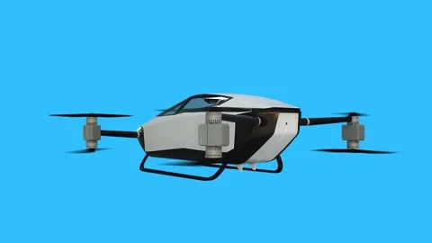 flying copter car, drone. future concept... | Stock Video | Pond5