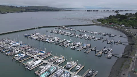 flying counter clockwise around marina i... | Stock Video | Pond5