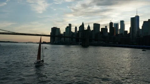 flying counter clockwise around sailboat... | Stock Video | Pond5